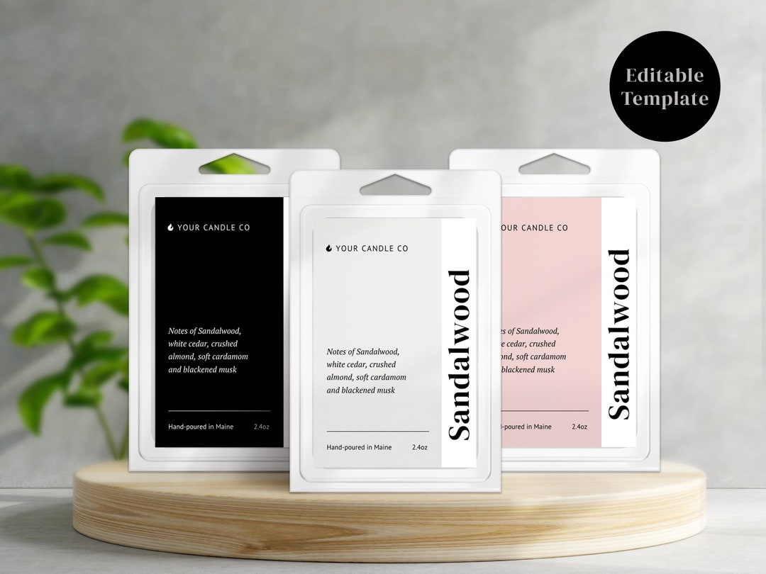 Modern Wax Melts Label Template, DIY Wax Melt Label Template, Label ...