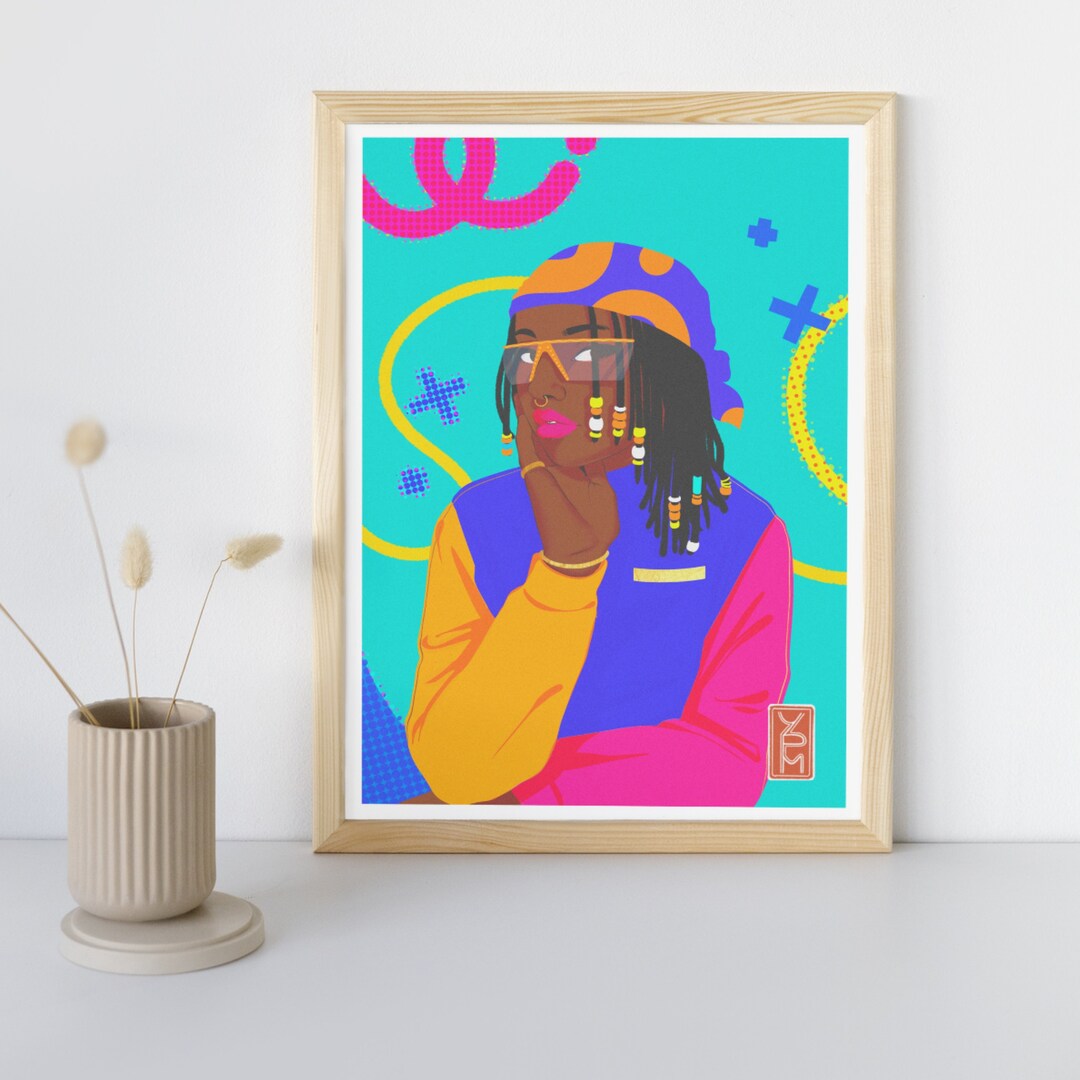 Black Woman Print A5 & A4 Afro Hair Hairstyle Female - Etsy