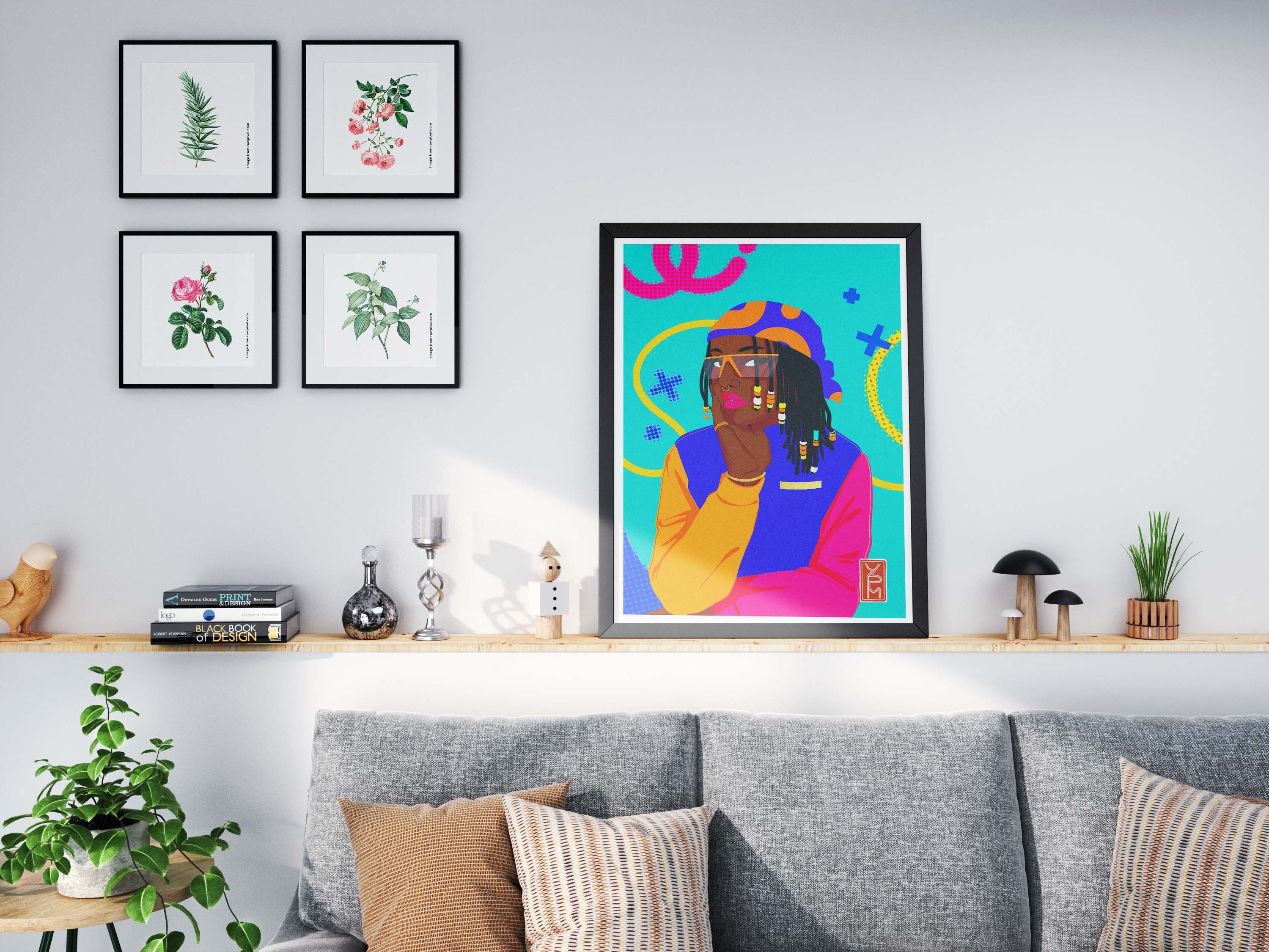 Black Woman Print A5 & A4 Afro Hair Hairstyle Female - Etsy