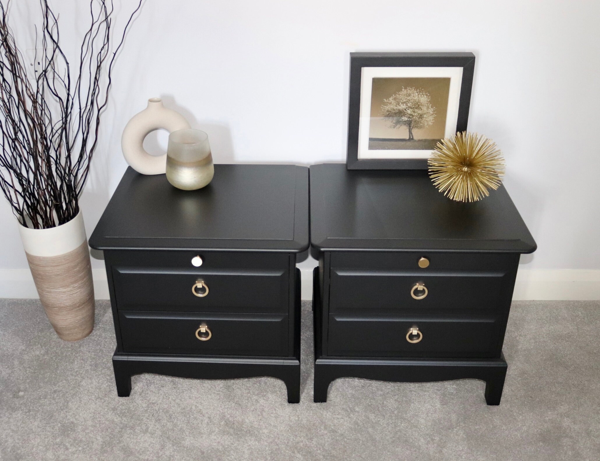 Pair of Stag Minstrel Bedside Drawers / Bedside Tables / Bedside ...
