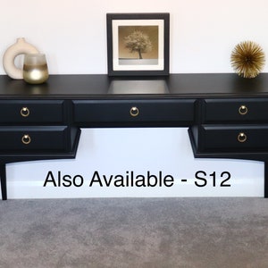 Stag Minstrel 5 Drawer Dressing Table, Matching Stool & Triple Mirrors ...