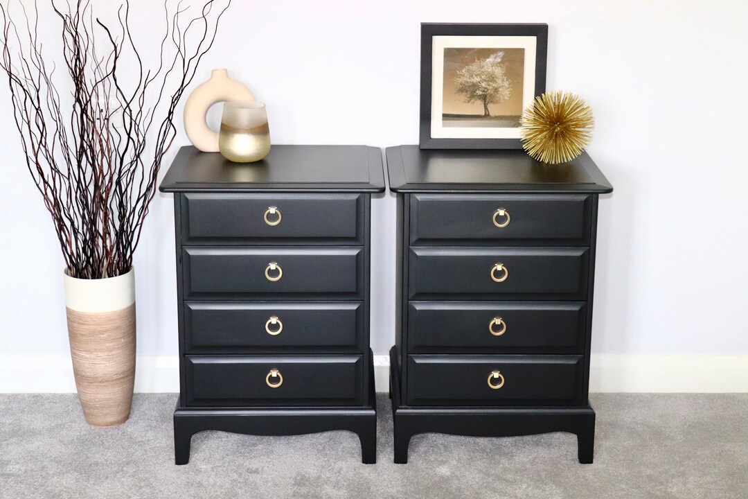 Pair of Stag Minstrel 4 Drawer Bedside Tables Bedside Cabinets - Etsy