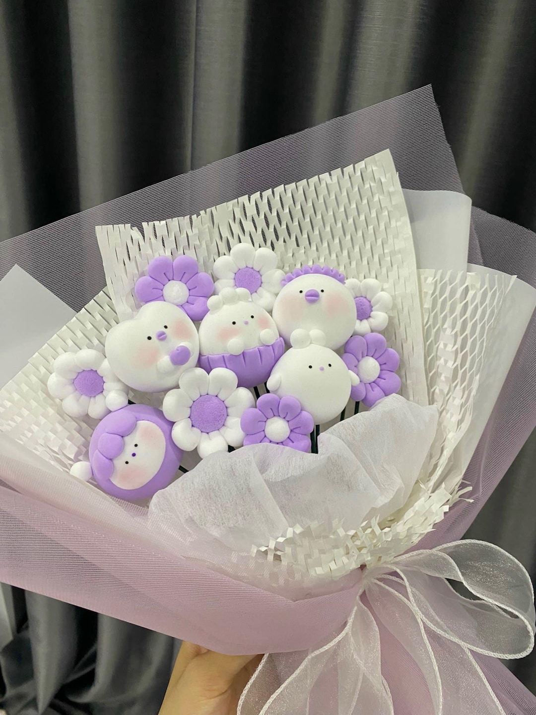 Handmade Air Dry Clay Cute Bouquet, Cute Air Clay Gift | Valentine Gift ...