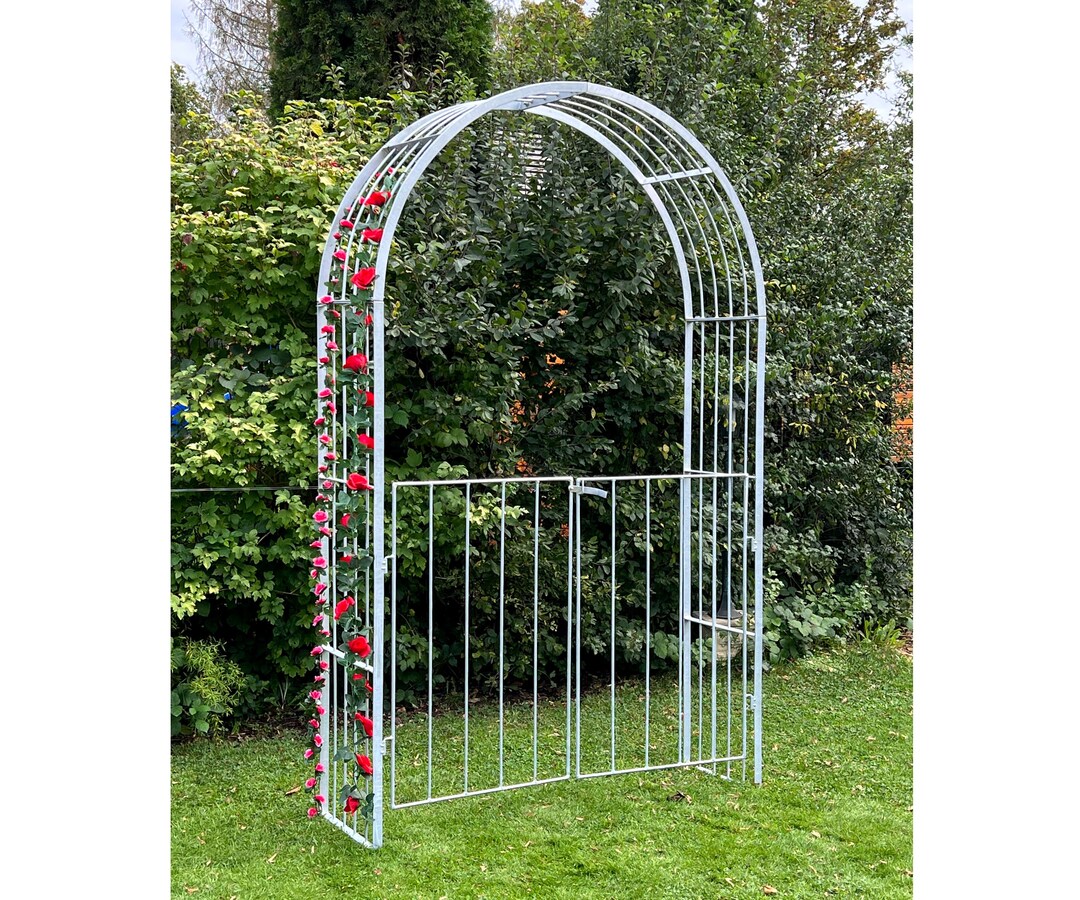 Dandibo Rose Arch Galvanized Solid With Gate Door 140 Cm Archway 96517 ...