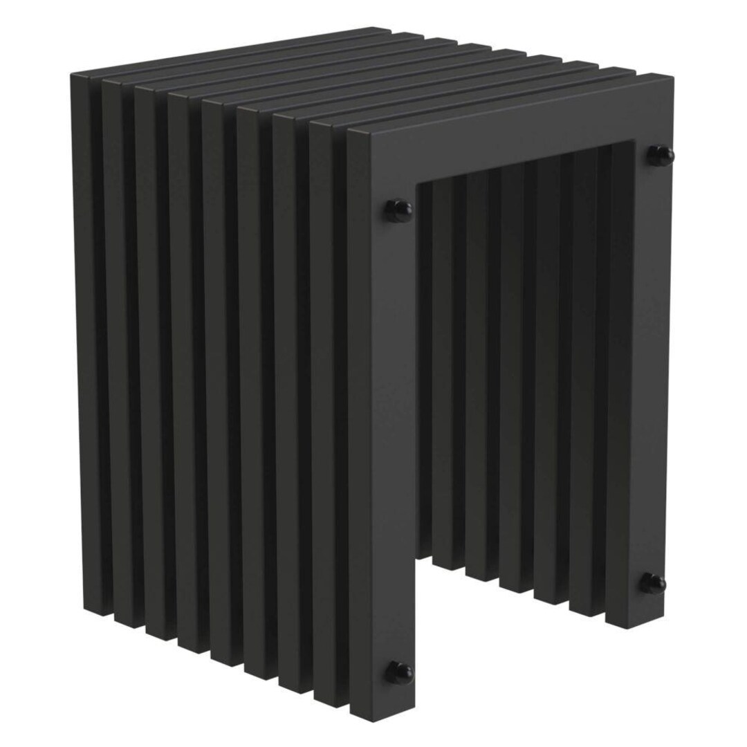 DanDiBo Taburete de listones de metal negro BASE cuadrada maciza 45 cm ...