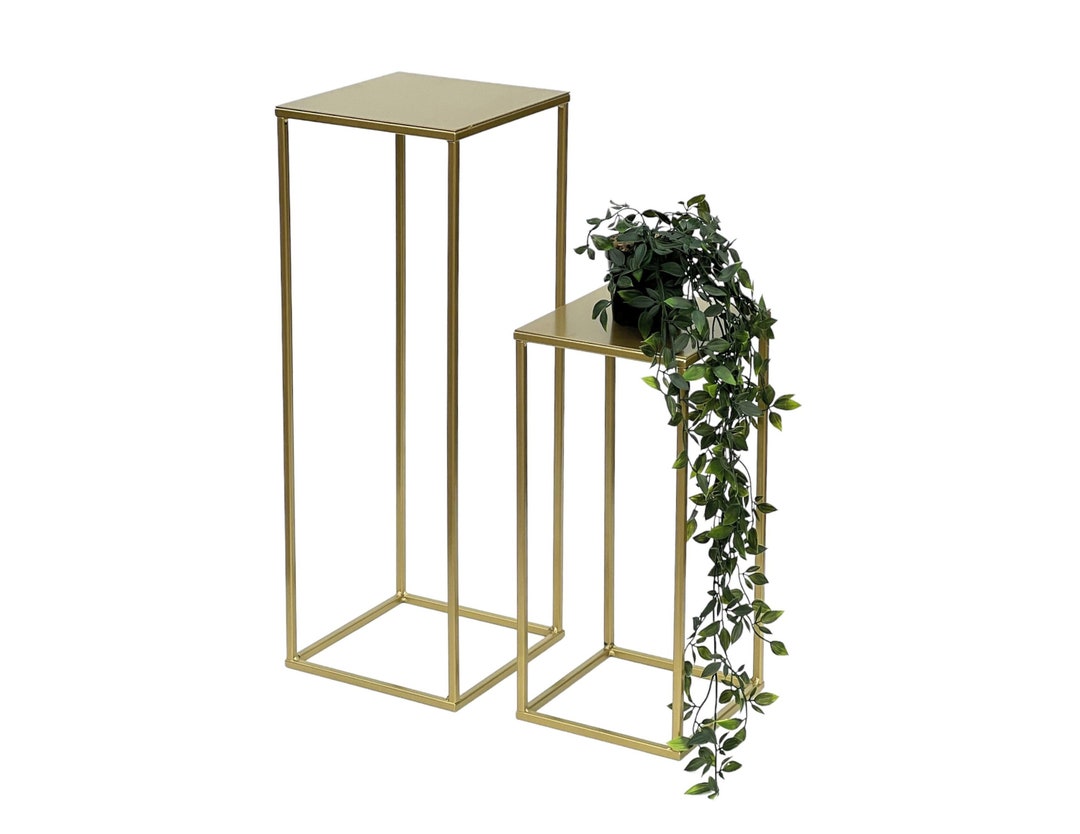 Dandibo Flower Stool Metal Gold Square Set of 2 Flower Stand - Etsy