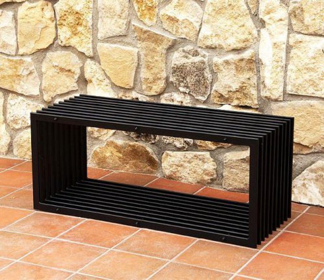 Dandibo Garden Bench Metal Weatherproof Black 100 Cm Bench Modern D ...