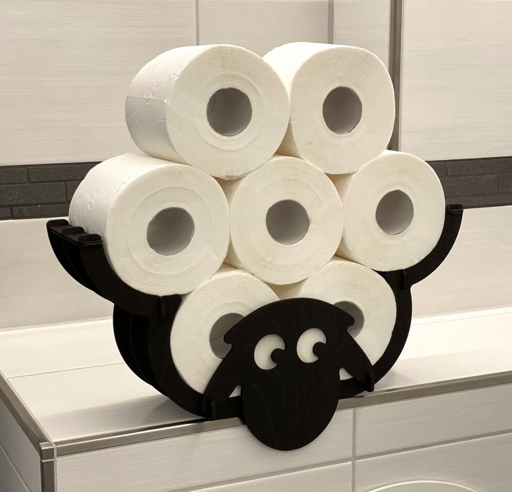 Dandibo Toilettenpapierhalter Schaf Wand Schwarz Holz Etsy De