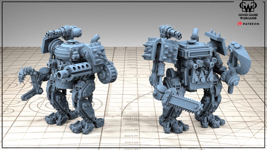Orks Biga Tooth Boyz Mech Suits - CAN Unit by GGW (2 Figures Supplied ...