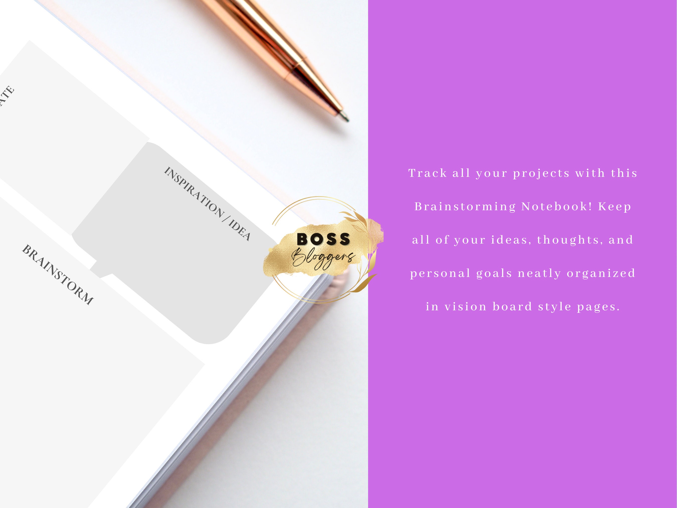 The Brainstorming Notebook US Letter Sz 8.5 X 11 Printable PDF Vision ...