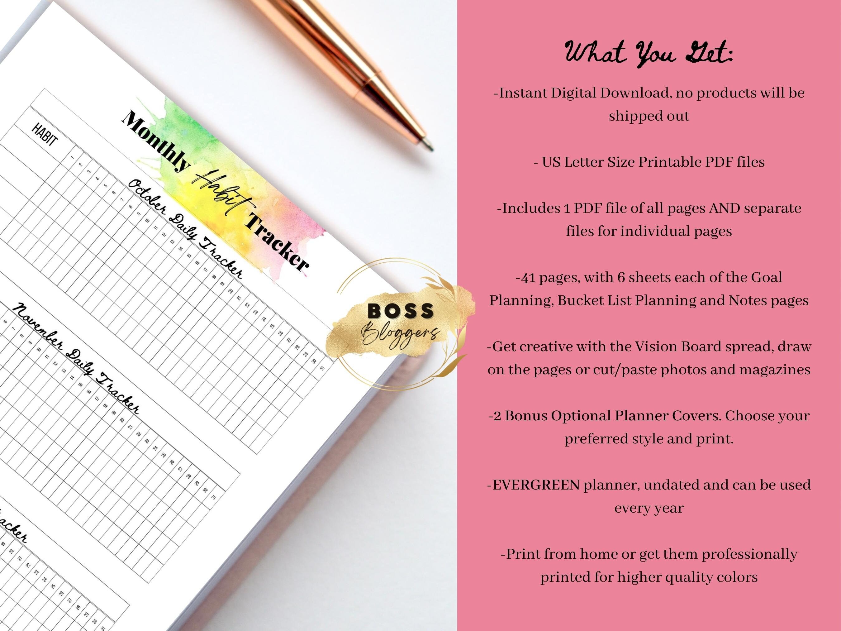 Pretty Vision Board Planner, Goal Plan, Affirmations, Ultimate Bundle ...
