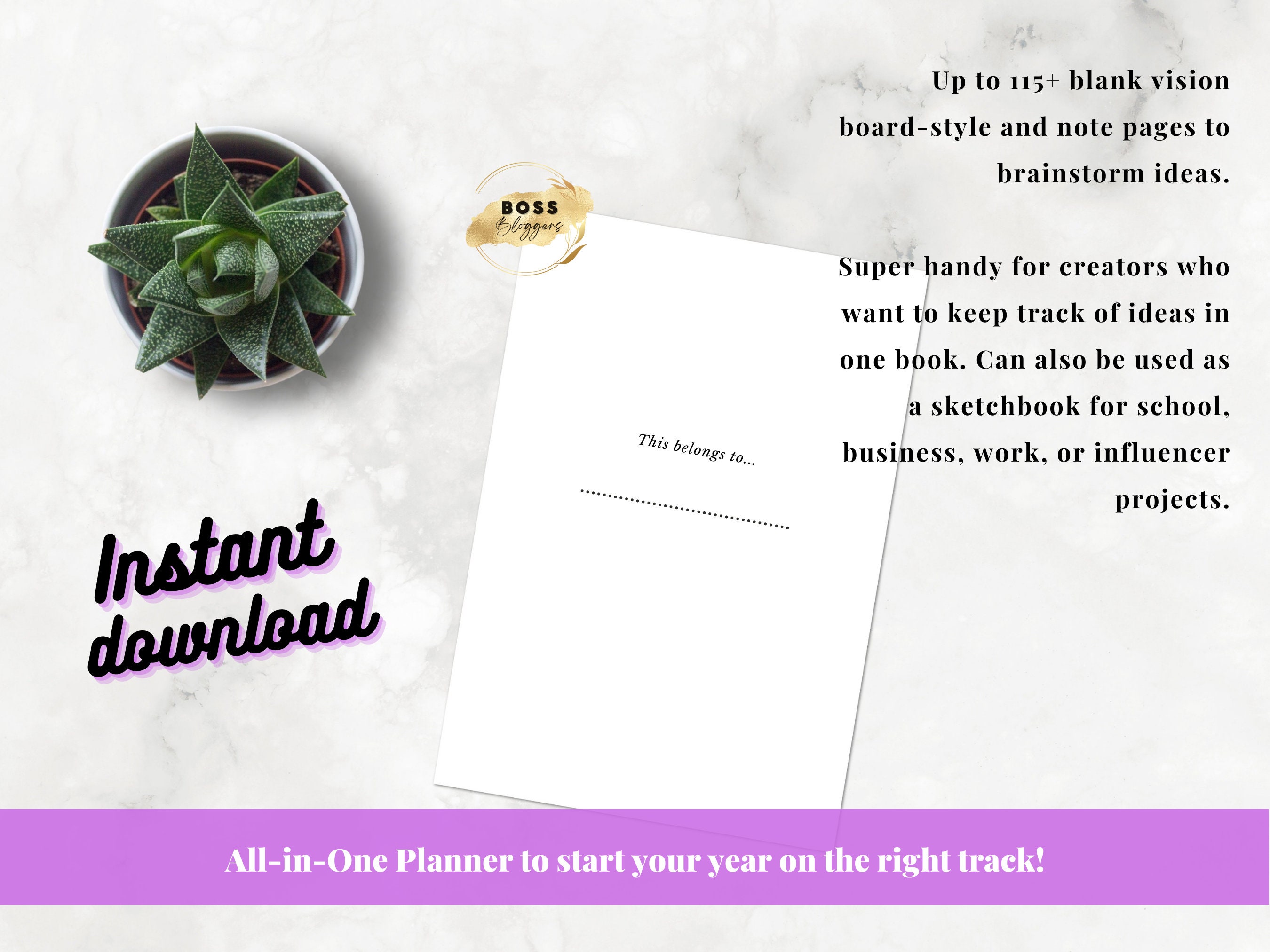 The Brainstorming Notebook US Letter Sz 8.5 X 11 Printable PDF Vision ...