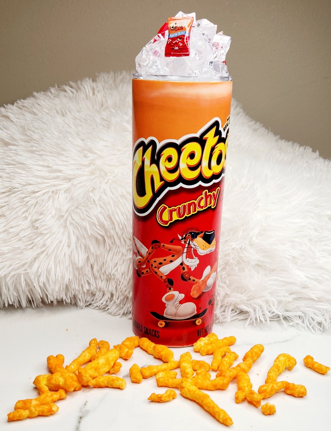 20oz Cheetos Chip Bag Tumbler With Topper & Plastic Straw - Etsy