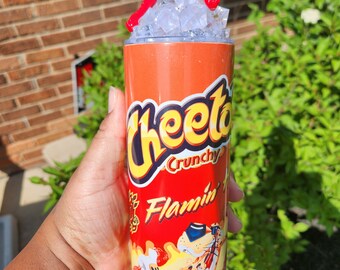 20oz Cheetos Chip Bag Tumbler With Topper & Plastic Straw - Etsy