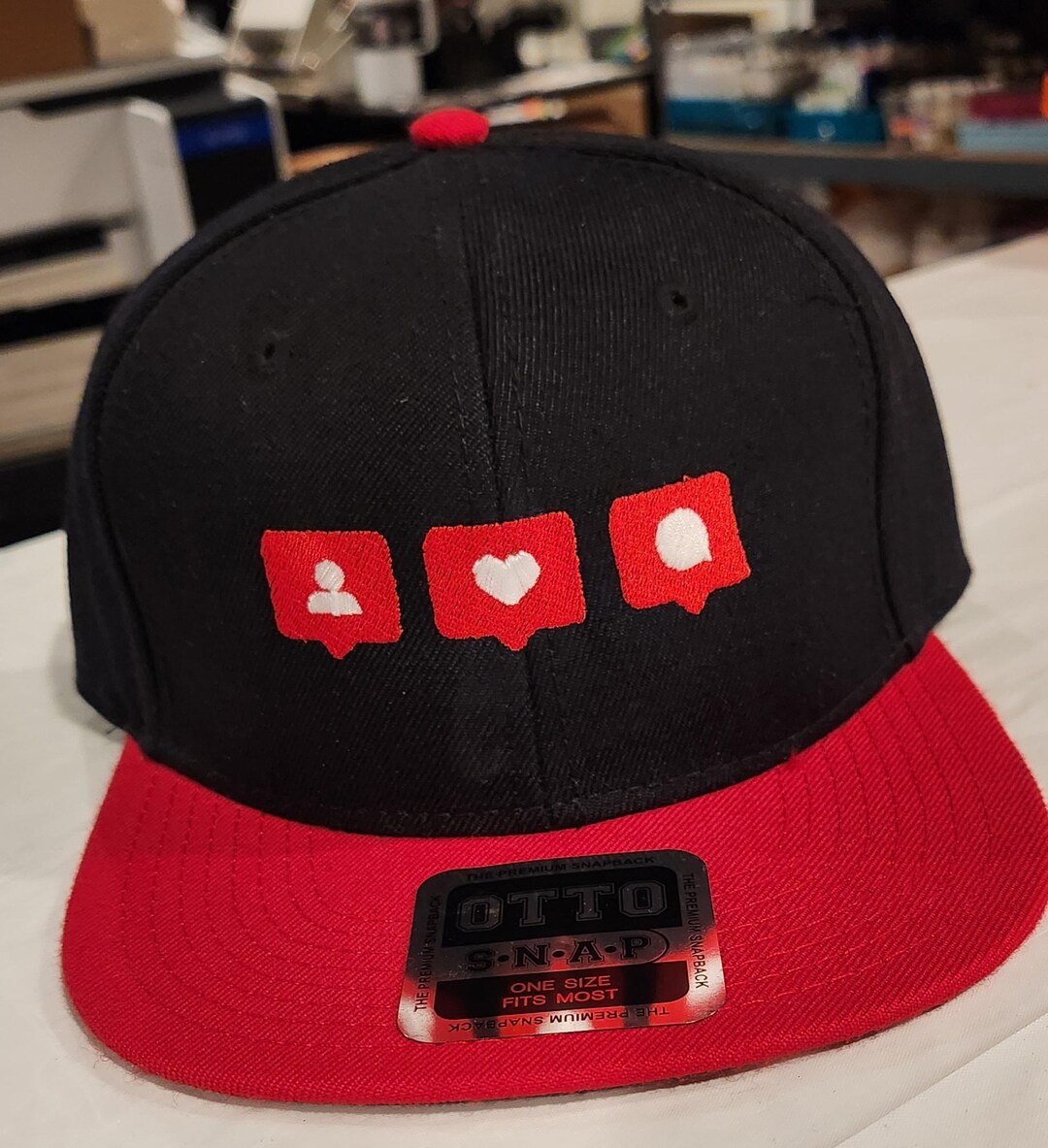 Like, Comment and Subscribe Black & Red Embroidered Snapback Hat - Etsy