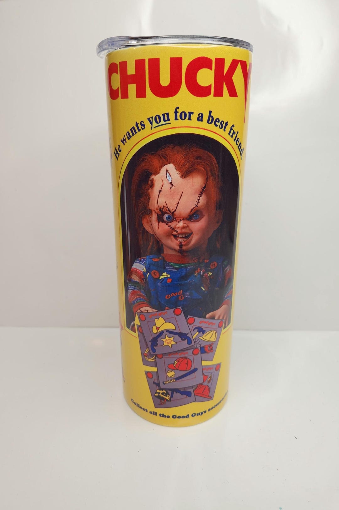 20oz Chucky Inspired Halloween Tumbler With Steel Straw - Etsy