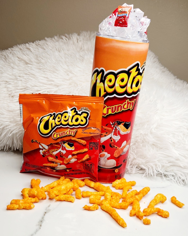 20oz Cheetos Chip Bag Tumbler With Topper & Plastic Straw - Etsy