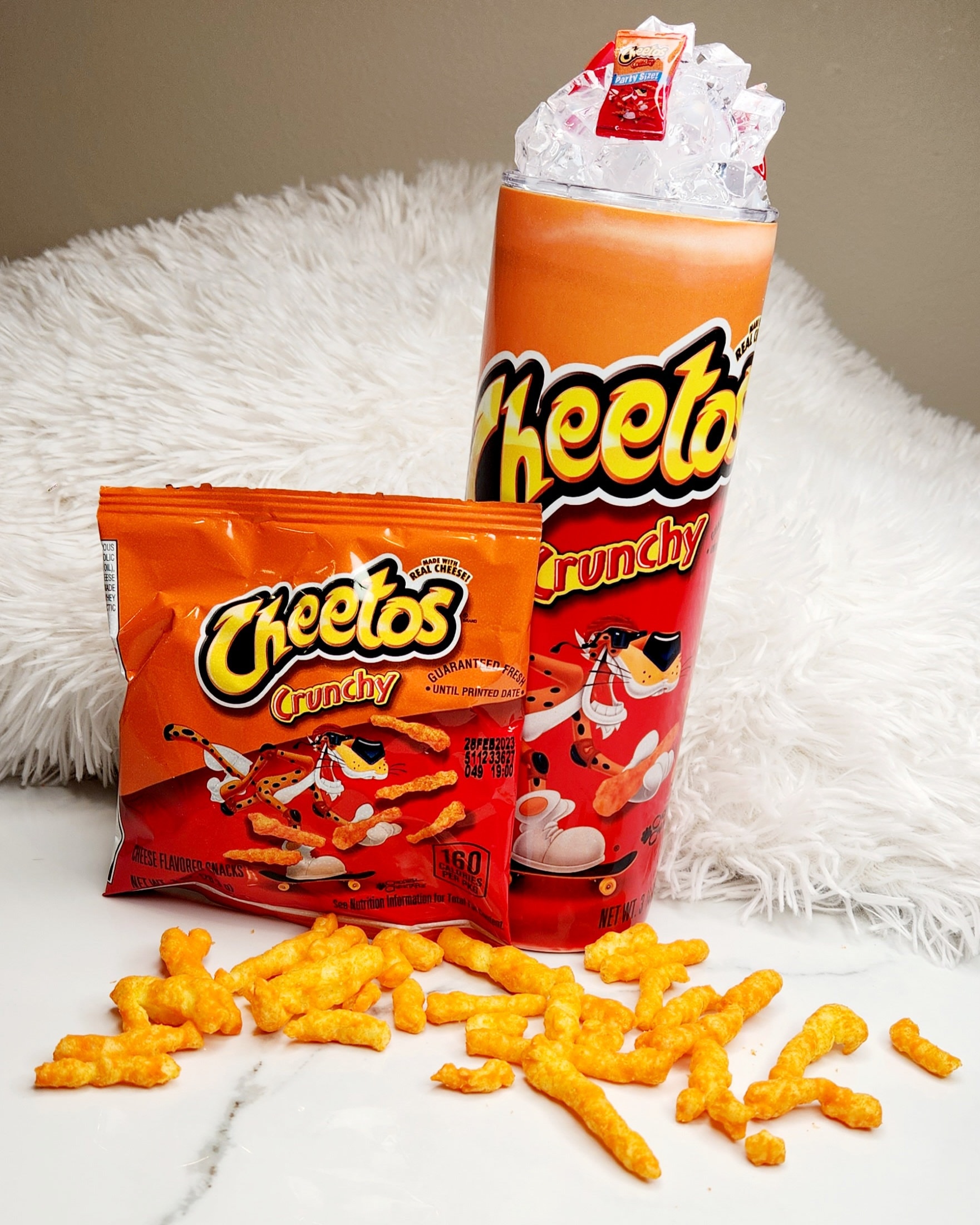 20oz Cheetos Chip Bag Tumbler With Topper & Plastic Straw - Etsy