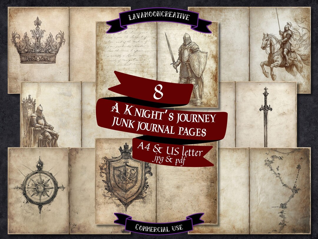 Medieval Knight Junk Journal Printable Pages | Knight's Journey ...
