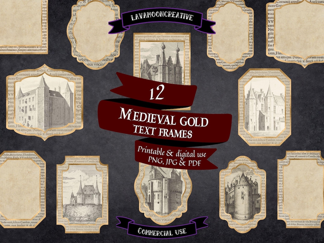 Castlecore Frames: Medieval Junk Journal Ephemera (digital Download ...
