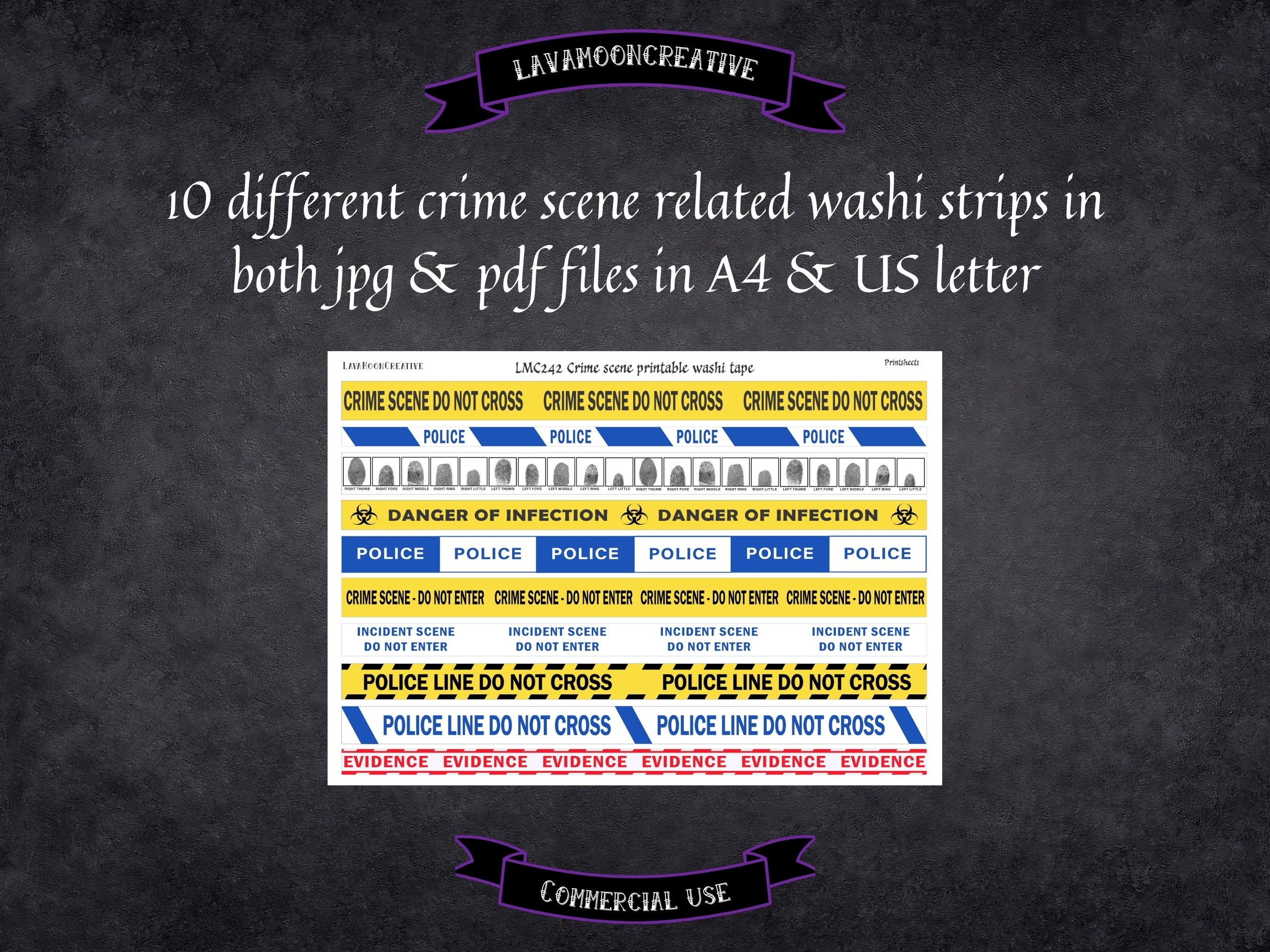 Crime Scene Washi Tape | Washi Printable Strips | True Crime | Forensic ...