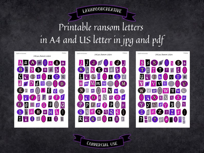 Ransom Letters Printable | Junk Journal | Ransom Note | Pdf Jpg | Junk ...