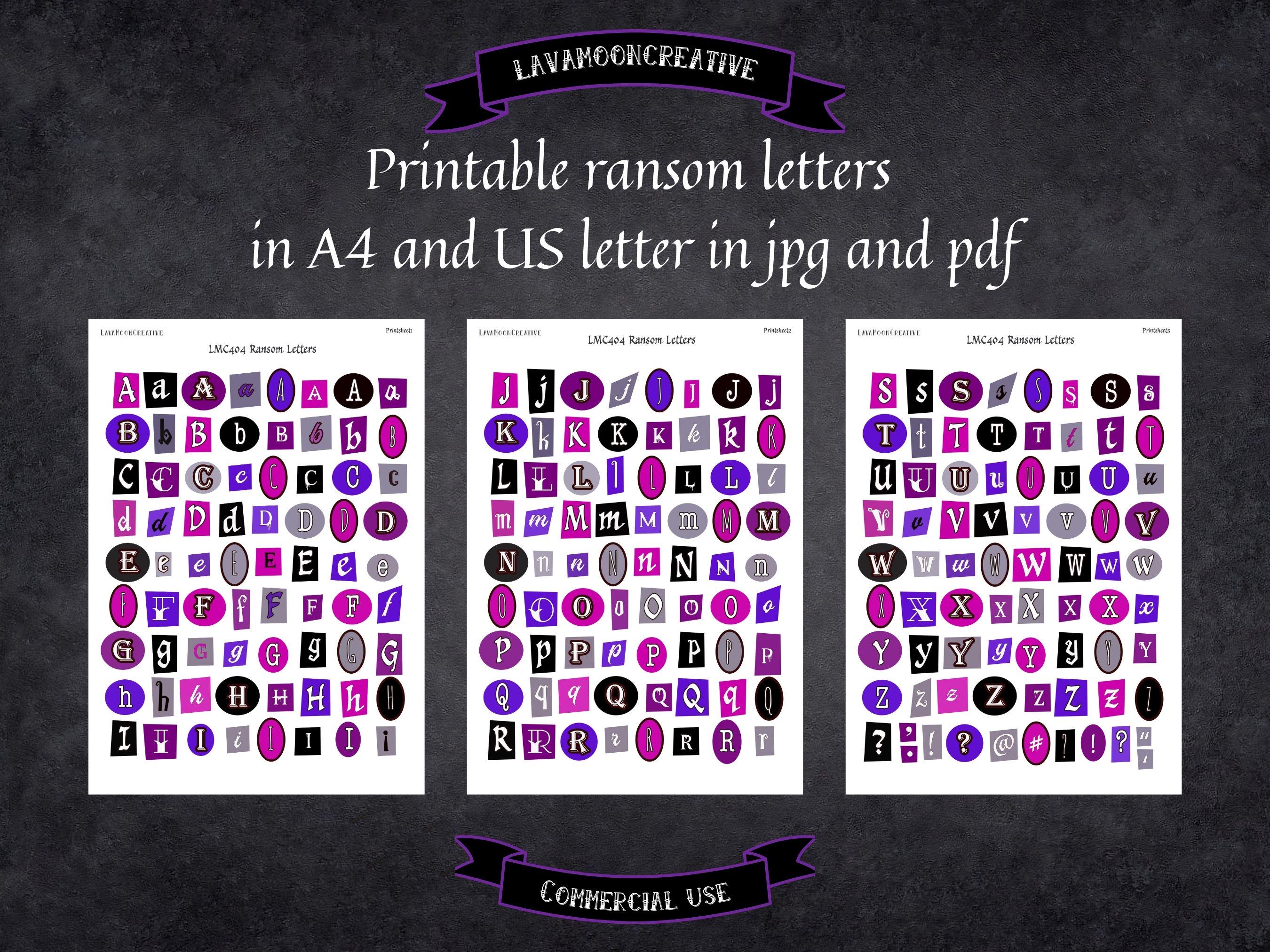 Ransom Letters Printable | Junk Journal | Ransom Note | Pdf Jpg | Junk ...