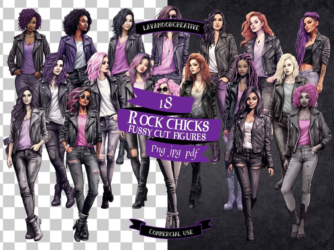 Biker Chick Png Digital Stickers | Printable Collage Sheet | Fussy Cut ...