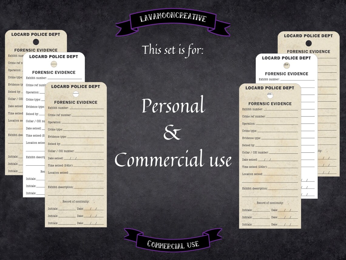 Evidence Tags Ephemera | Crime Scene Investigation | Evidence Label ...