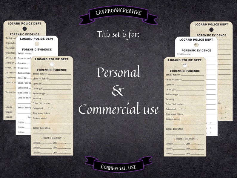 Evidence Tags Ephemera | Crime Scene Investigation | Evidence Label ...