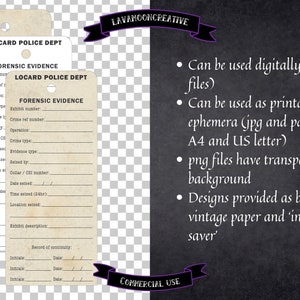 Evidence Tags Ephemera: Crime Scene Investigation Stickers (digital ...