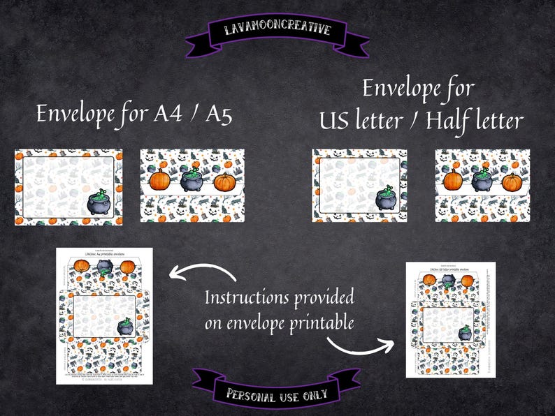 Halloween Notepaper Set | Spooky Autumn Printable (digital Download) - Etsy