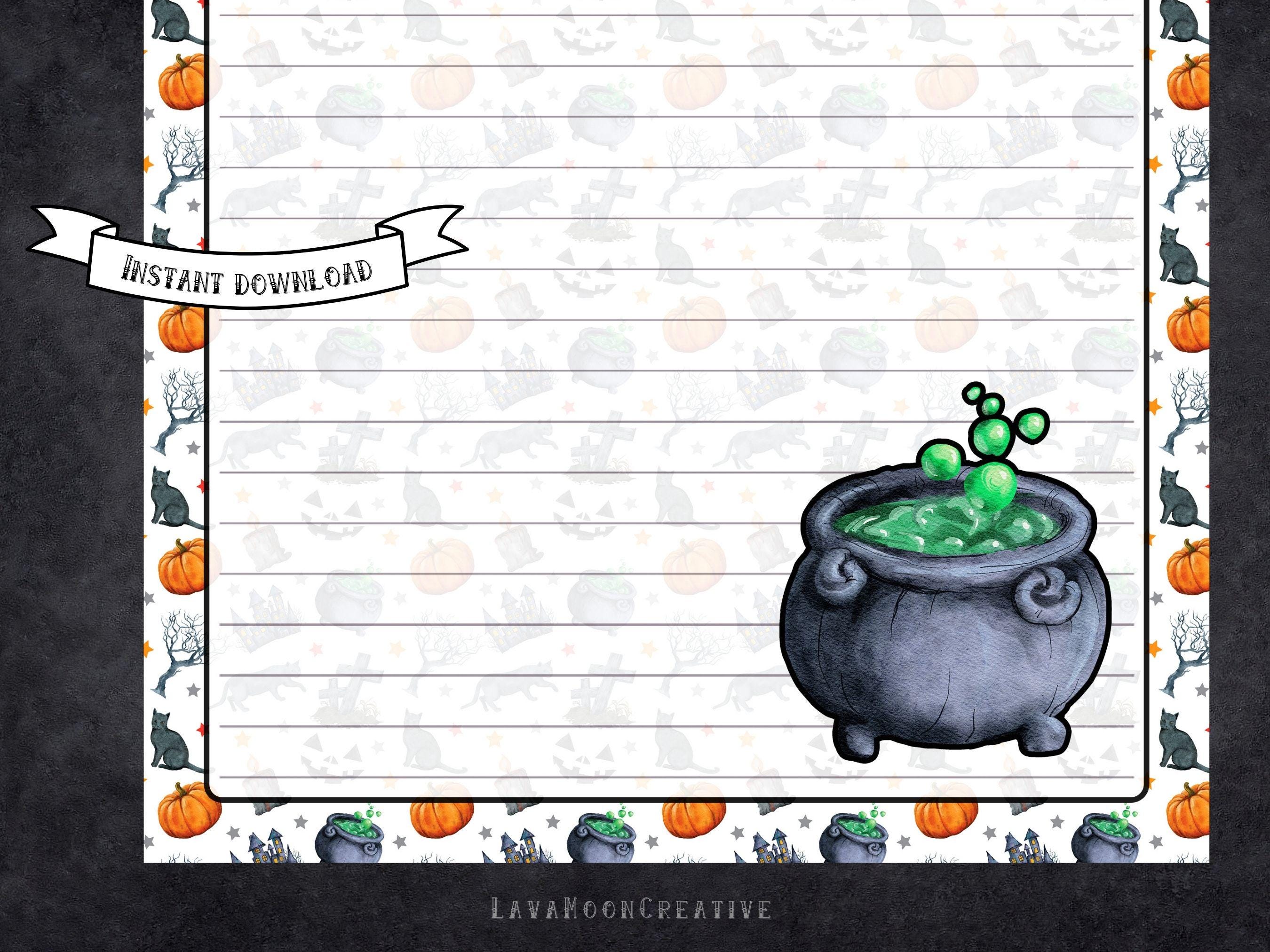 Halloween Notepaper Set | Spooky Autumn Printable (digital Download) - Etsy