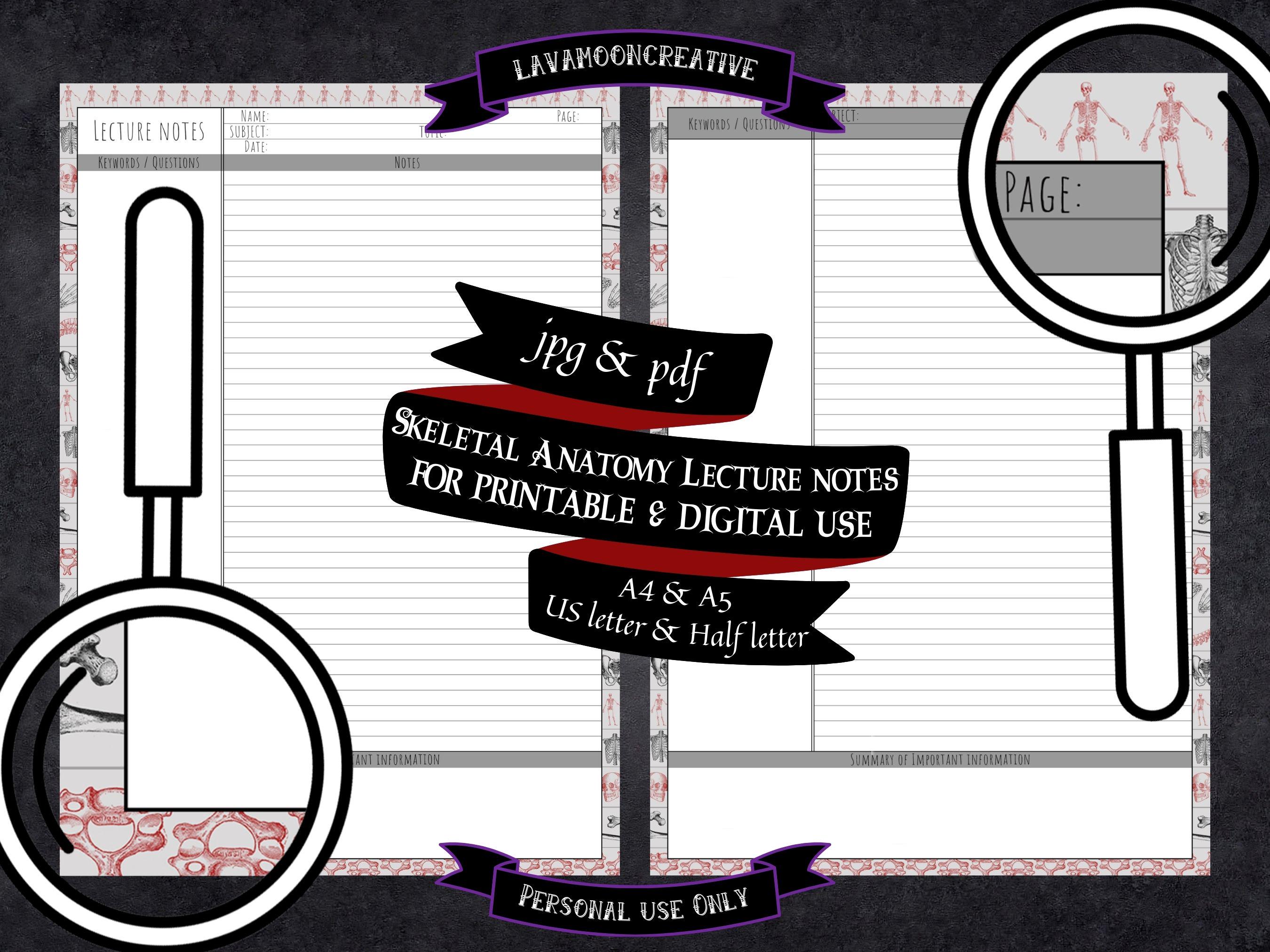 Forensic Anthropology Skeletal Anatomy Themed Lecture Note Template ...