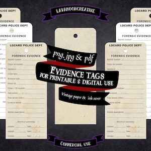 Evidence Tags Ephemera | Crime Scene Investigation | Evidence Label ...