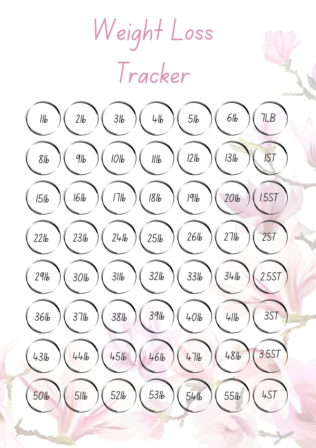 4st Weight Loss Tracker Digital Download - Etsy