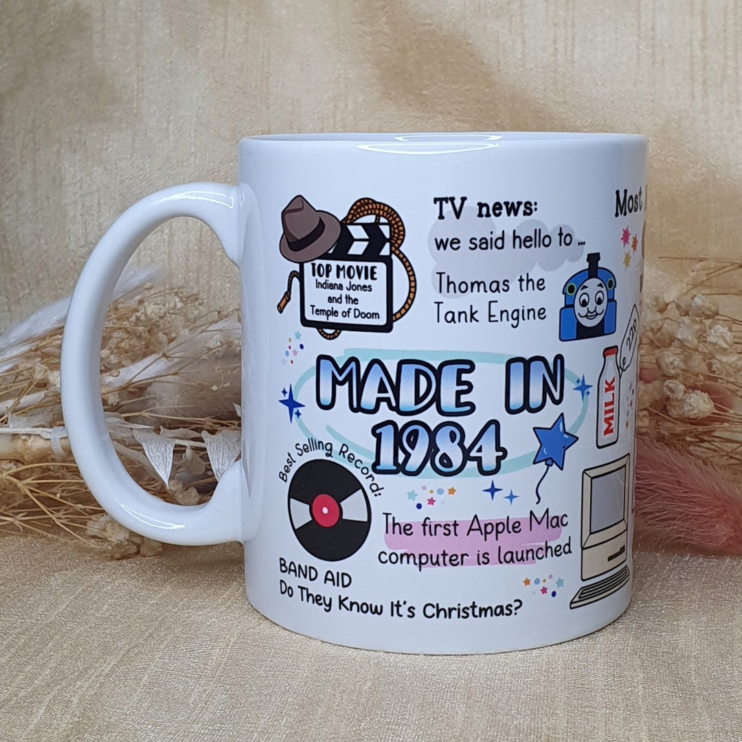 40th Birthday Mug, Personalised Birthday Mug, 1984 Year Mug, 40th ...