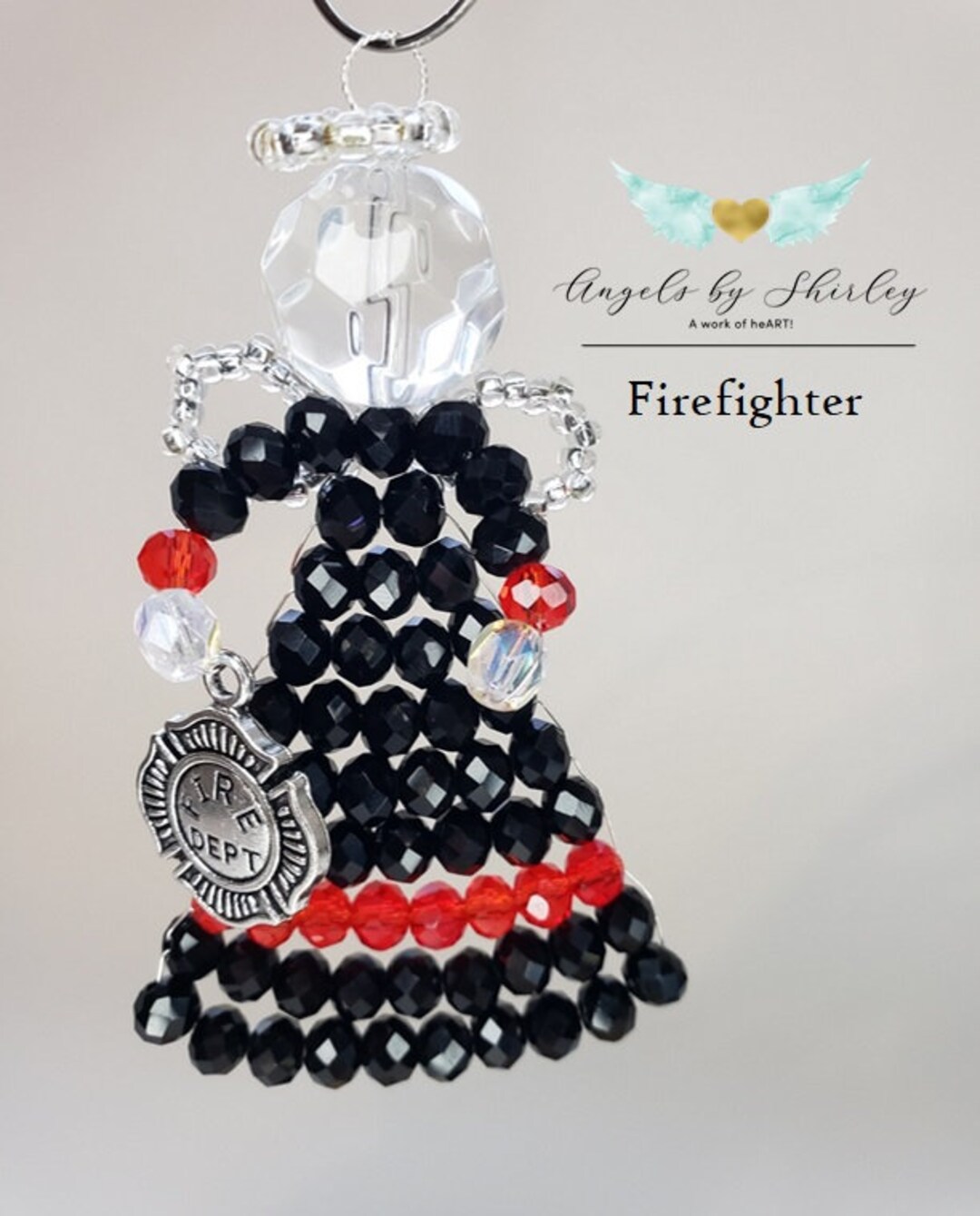 Firefighter Angel Suncatcher / Ornament - Etsy