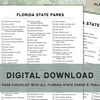 Florida State Parks Checklist Printable digital Download - Etsy