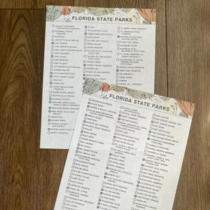 Florida State Parks Checklist Printable Floral *digital Download* - Etsy