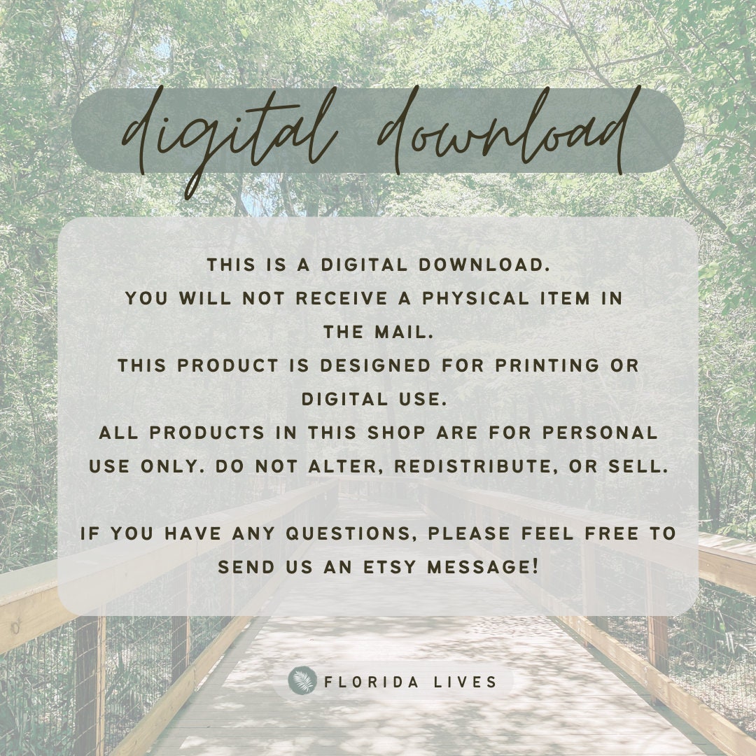 Camping in Florida State Parks Checklist Printable *digital Download* 3 ...