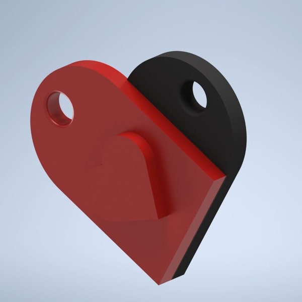 Two Piece Heart Keychain - Etsy