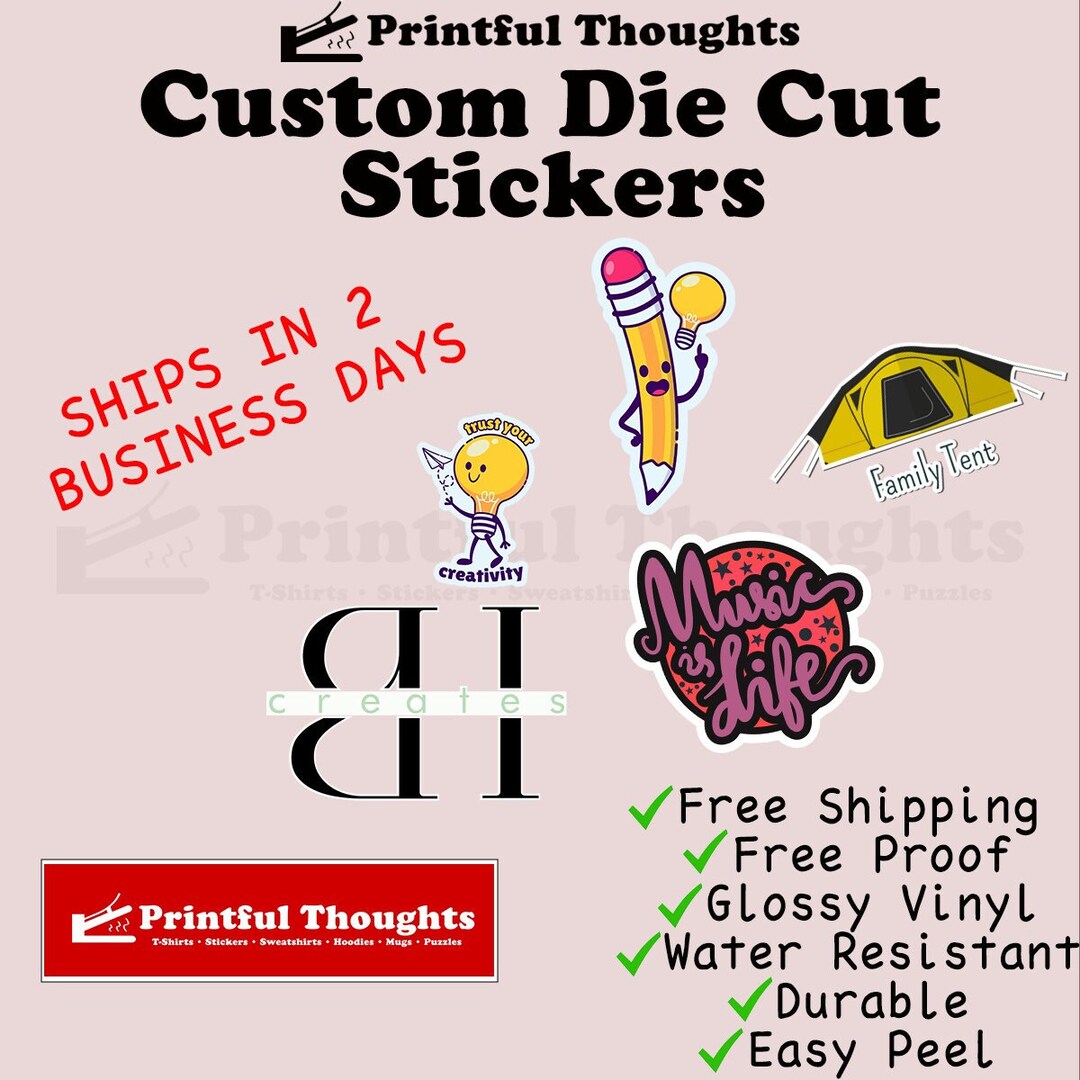 Custom Vinyl Die Cut, Perfcut, Water Resistant, Durable, Fast Shipping ...