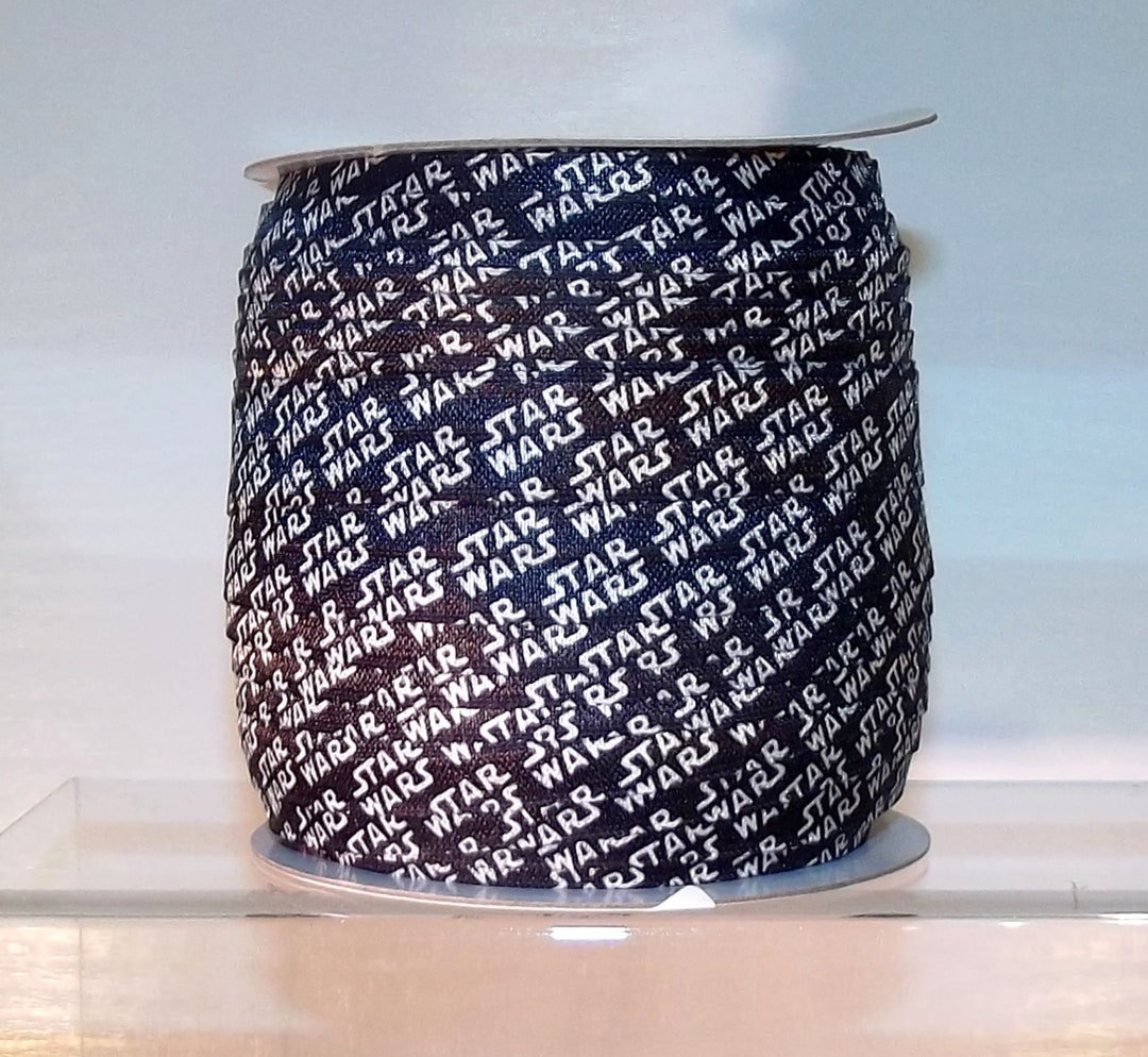 Elasticated Ribbon Star Wars 16mm Wide 1m 2m 5m Lengths Words Black ...