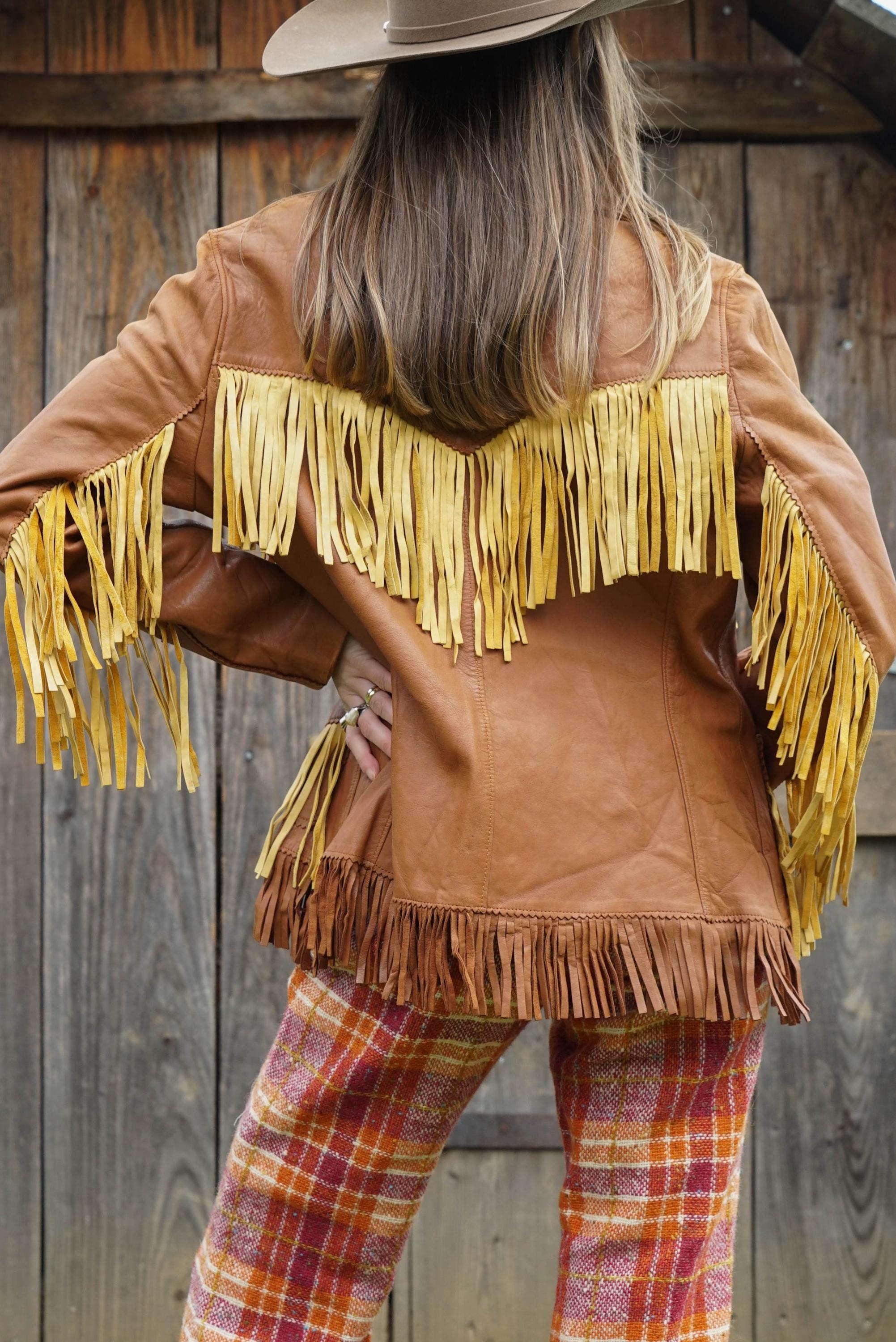 70s Sears Kerrybrooke Fringe Leather Jacket - Etsy