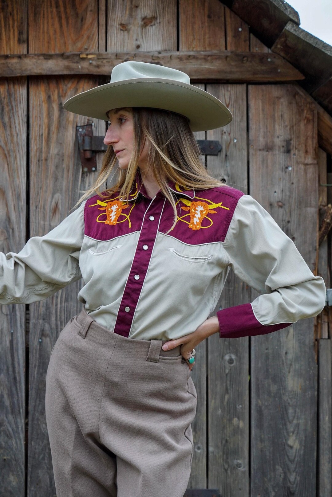 90s Does 40s Rockmount Ranchwear Chain-stitch Western Cotton Shirt 14 1 ...