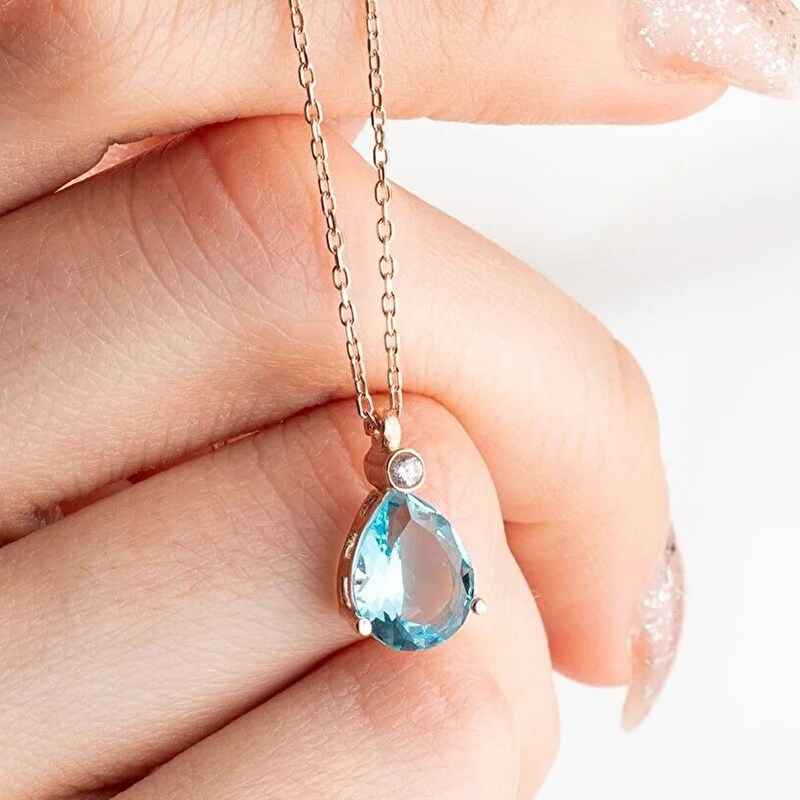 Aquamarine Necklace - Etsy