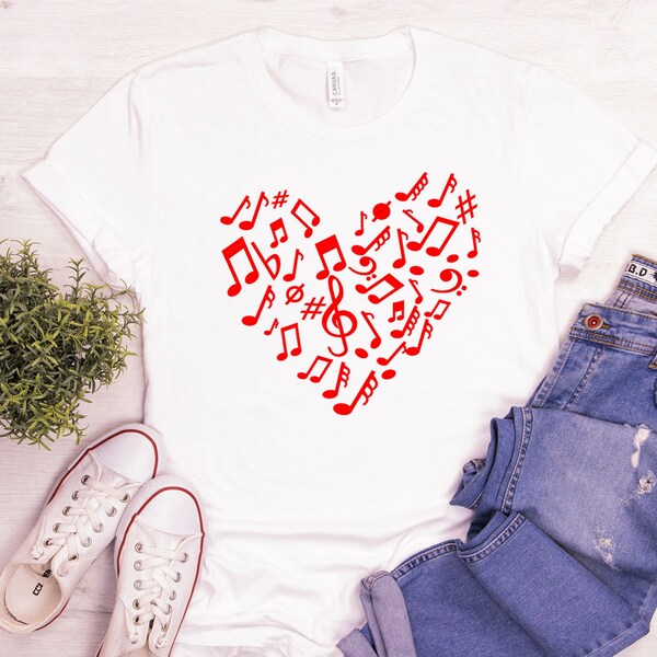 Music Note Heart - Etsy