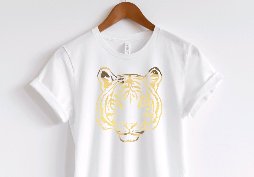 White and Gold Foil Tiger Shirt/kids Foil Tiger Shirt - Etsy