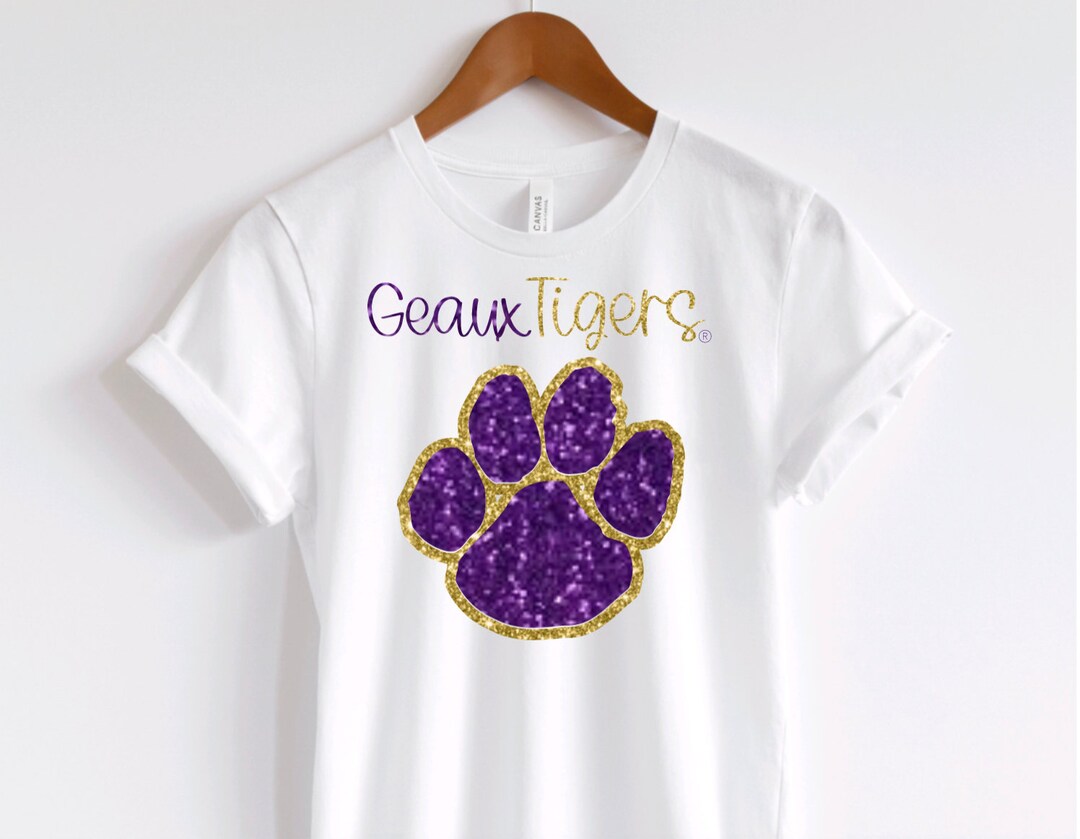 Geaux Tigers Paw Print Shirt - Etsy